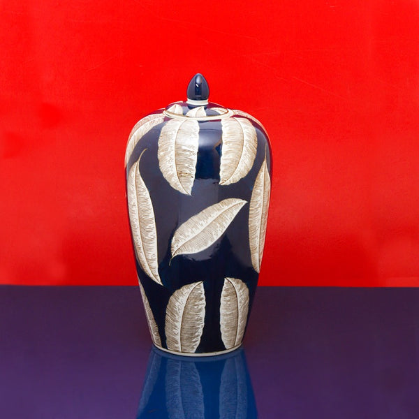 Leafy Cerulean Vases – waseeh.com