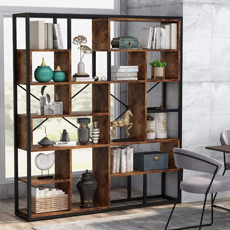 Staggered Living Room Bookcase Organizer Storage Rack Decor – waseeh.com